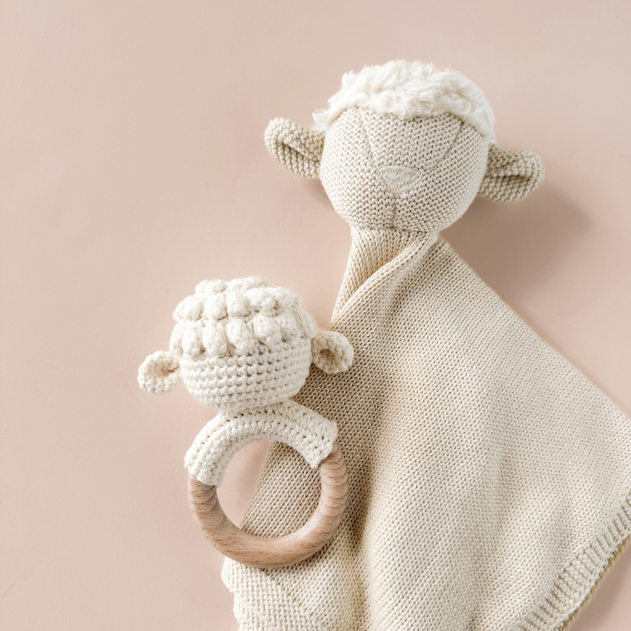 Baby Teether Lamb Cotton Crochet Rattle Newborn – The Blueberry Hill