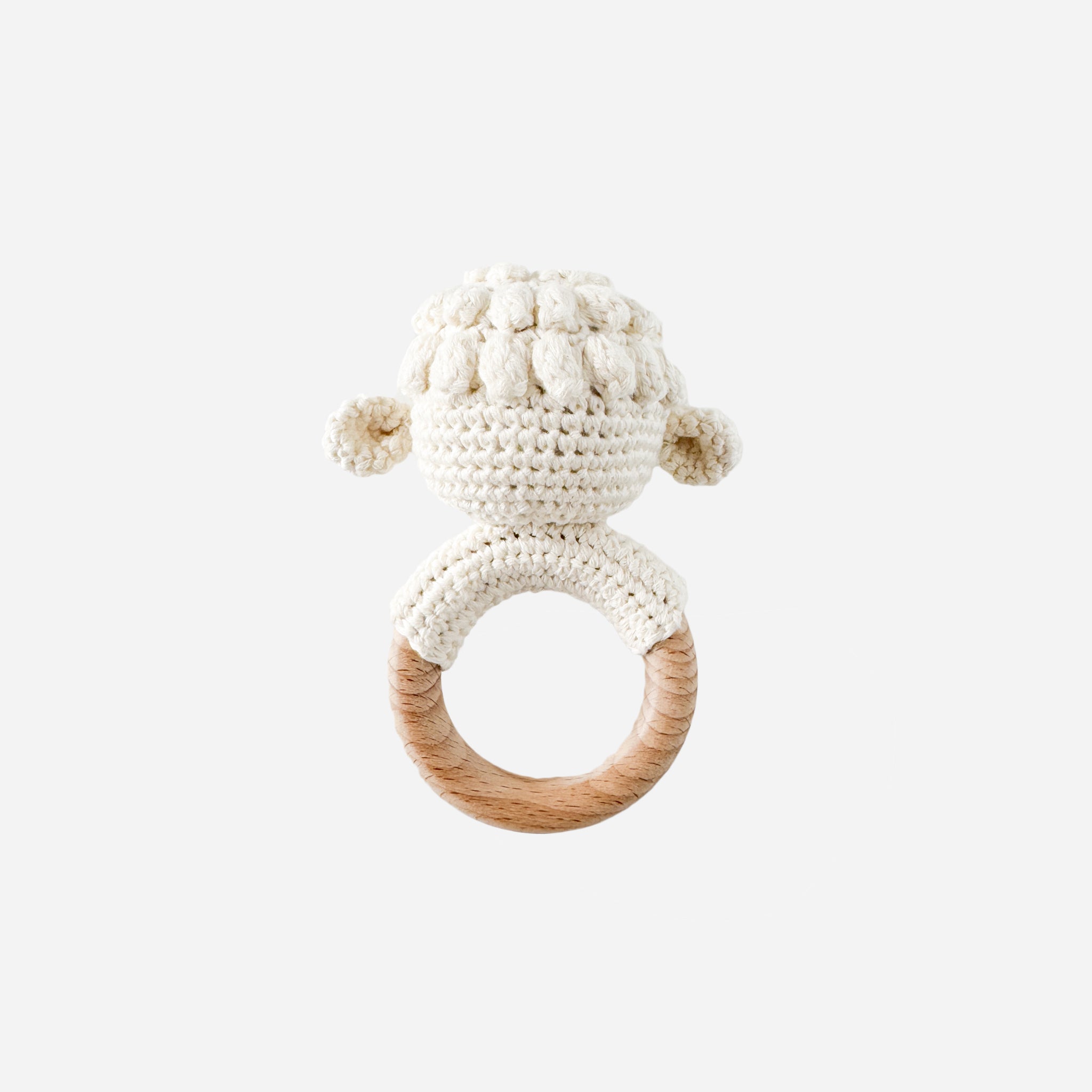 Baby Teether Lamb Cotton Crochet Rattle Newborn – The Blueberry Hill