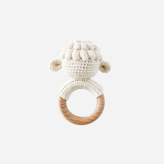 Baby Teether Lamb Cotton Crochet Rattle Newborn – The Blueberry Hill