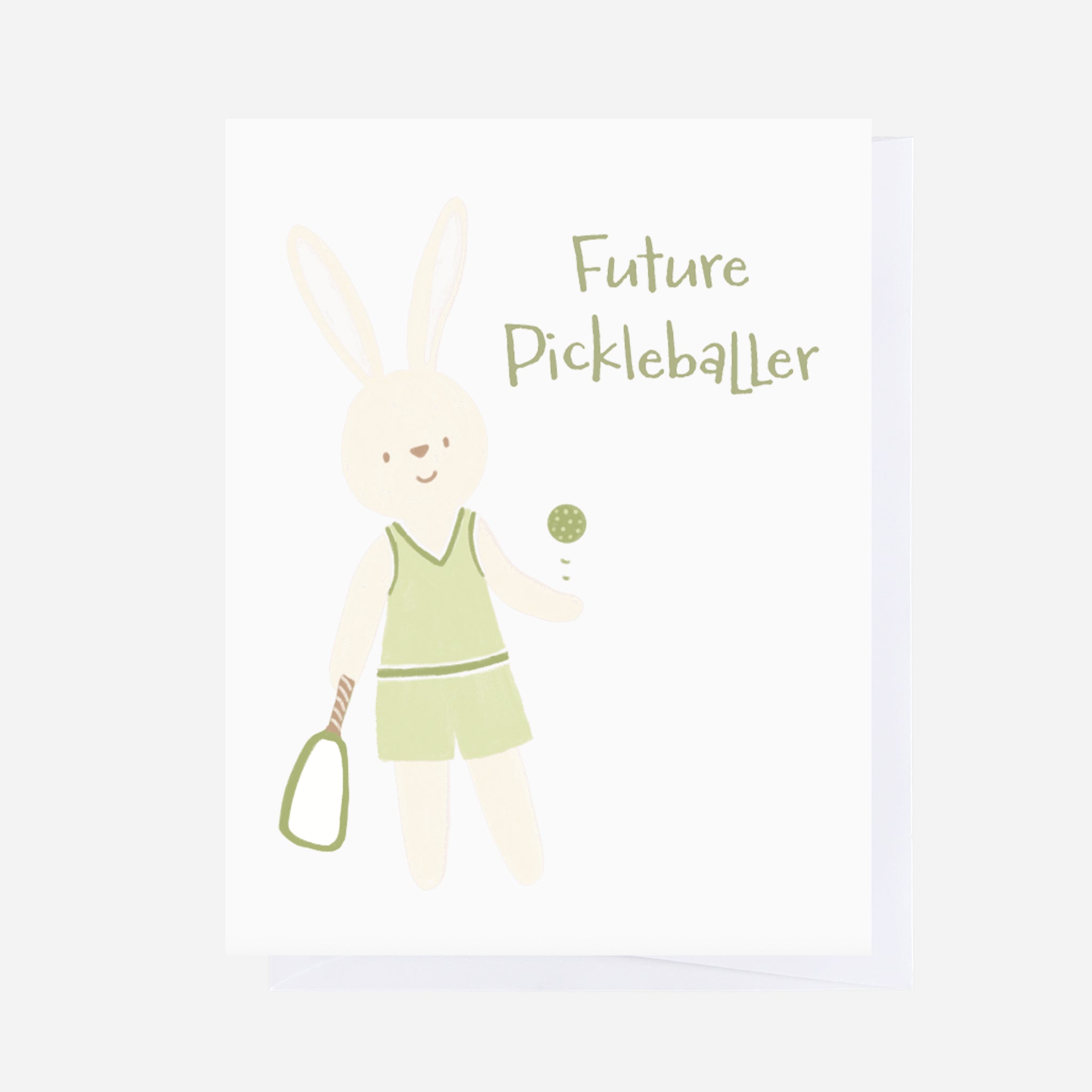 Pickleball Bunny Greeting Note Card Welcome Baby Kid Gift – The ...